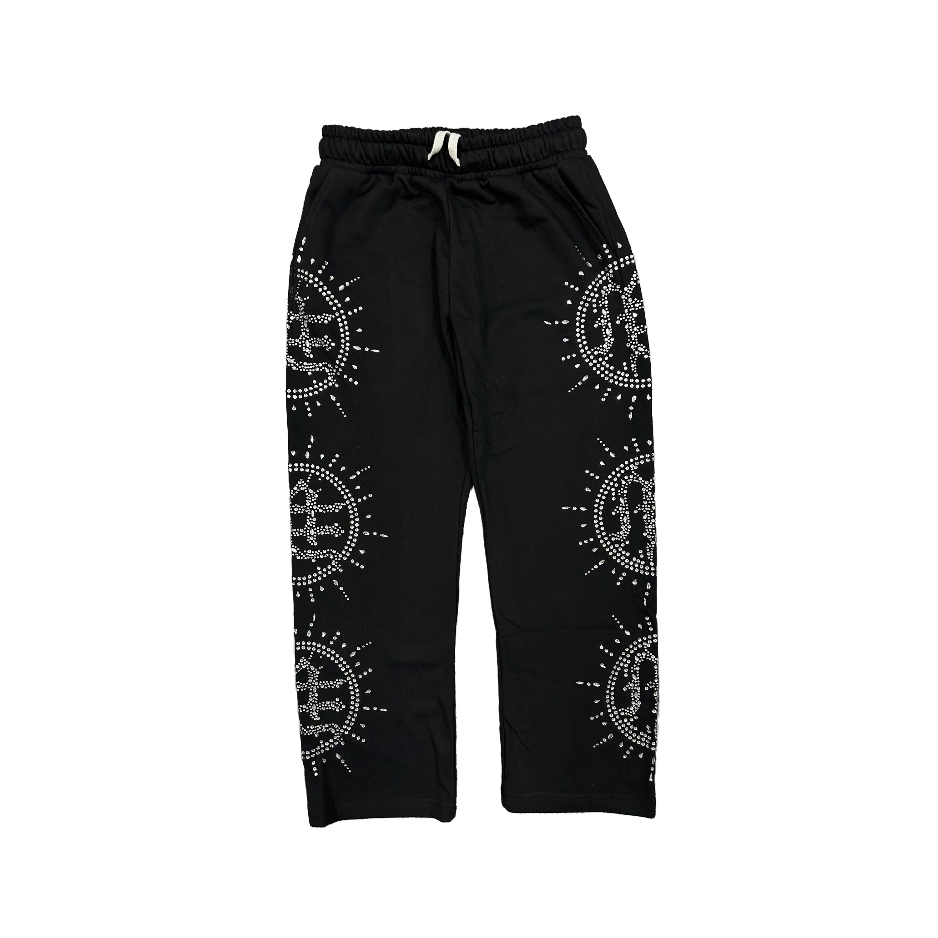 ‘Eclipse’ Black Rhinestone Sweats – Mixed Emotion
